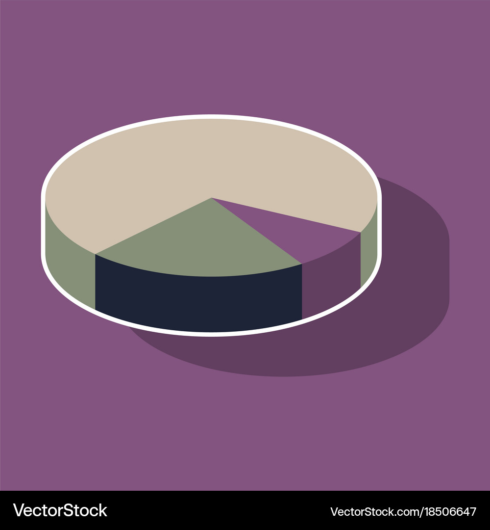 Paper sticker on theme arabic business pie chart Vector Image