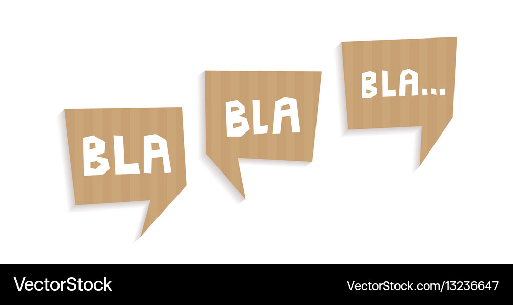 Speech bubbles cut out carton with words bla Vector Image