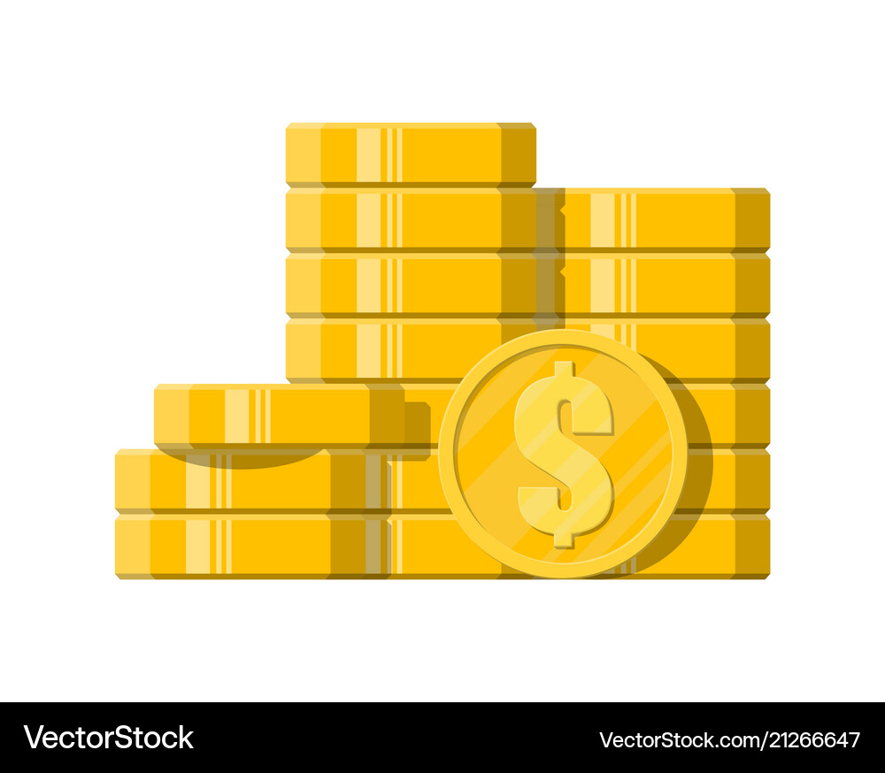 Stacks of gold coins Royalty Free Vector Image