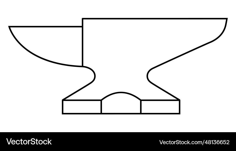 Blacksmith anvil icon heavy weight symbol black Vector Image