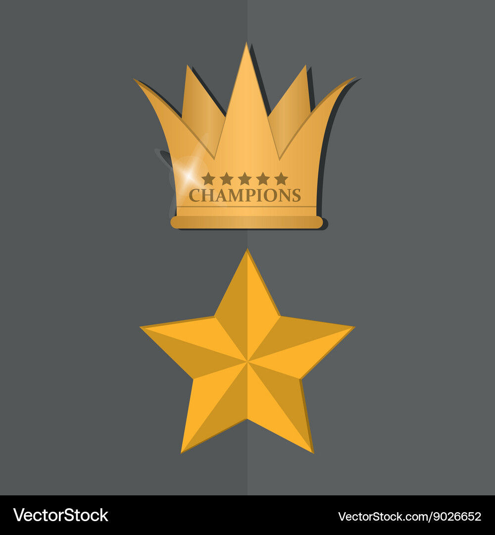 Champion design winner icon colorful Royalty Free Vector