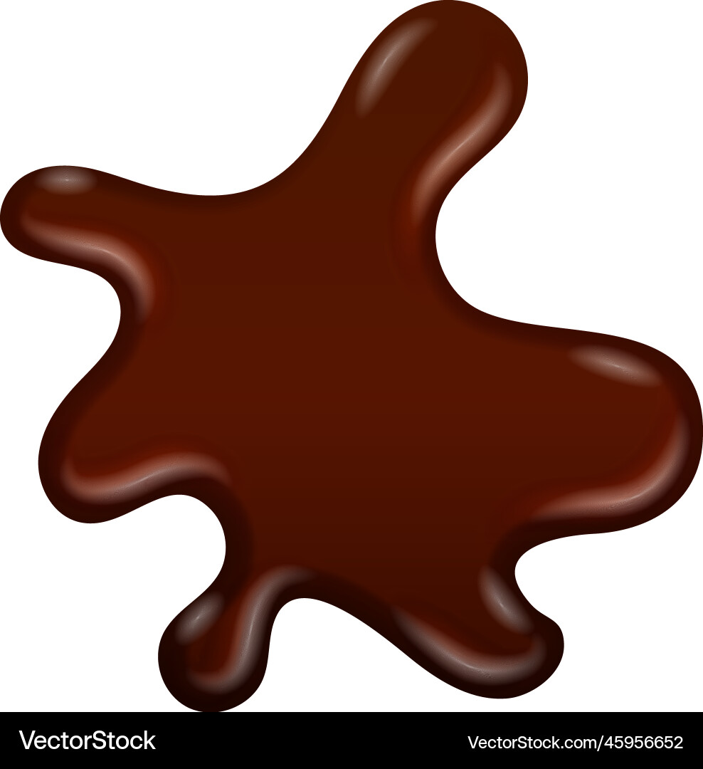 Dark chocolate blob sweet brown drop splash Vector Image