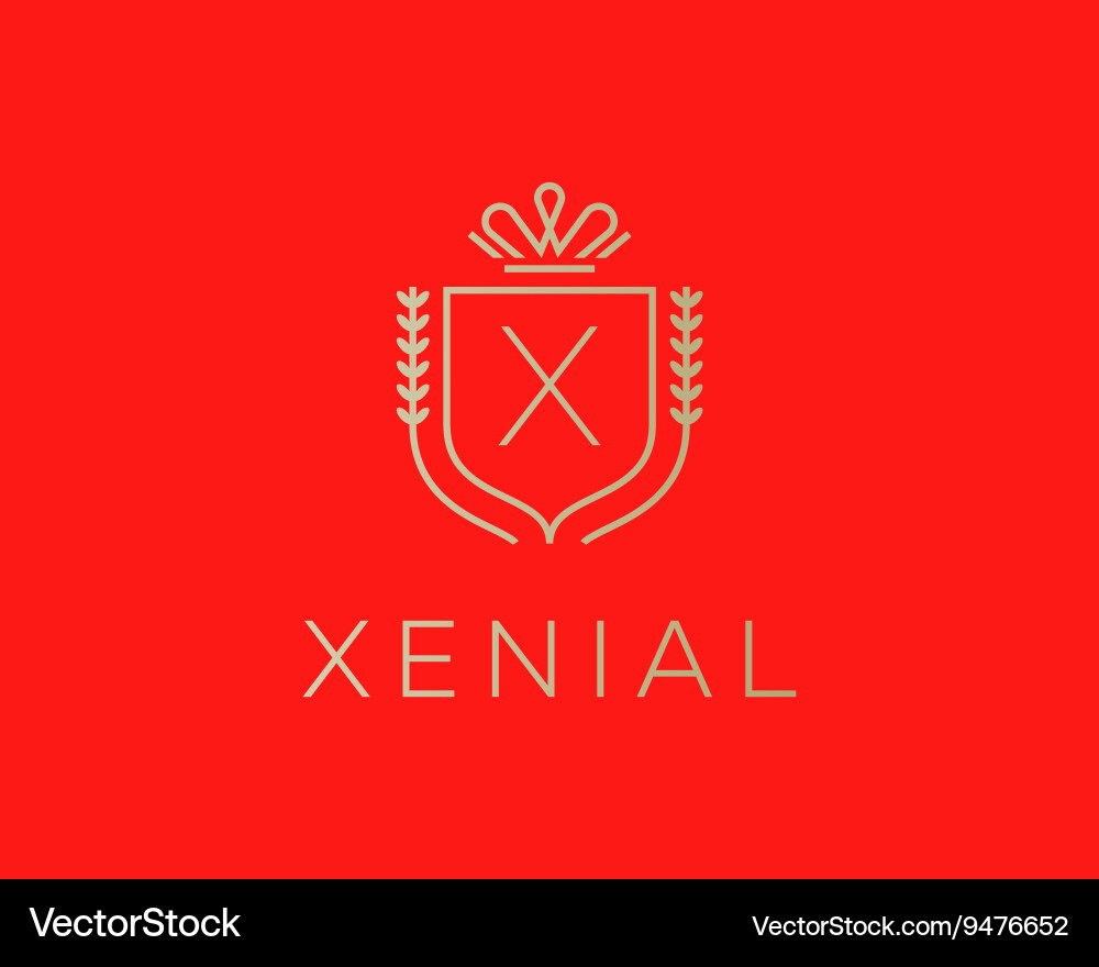 Elegant monogram letter x logotype premium crest Vector Image