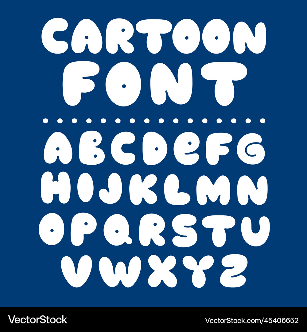 Funny cartoon font doodle line Royalty Free Vector Image