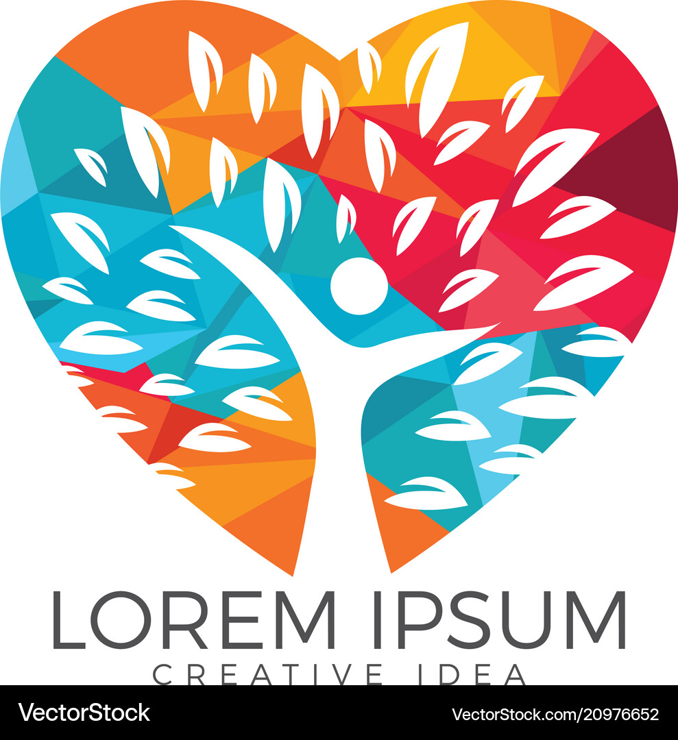 Holistic health logo design Royalty Free Vector Image