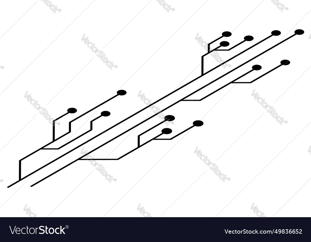 Isometric printed circuit board pcb tracks Vector Image Isometric printed circuit board pcb tracks Vector Image