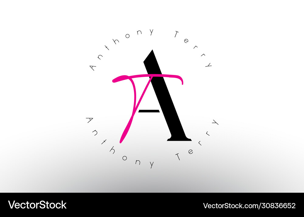 Letter at signature minimalistic logo simple Vector Image