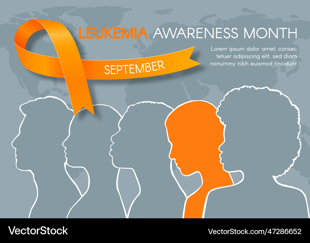 Leukemia awareness month horizontal poster orange Vector Image