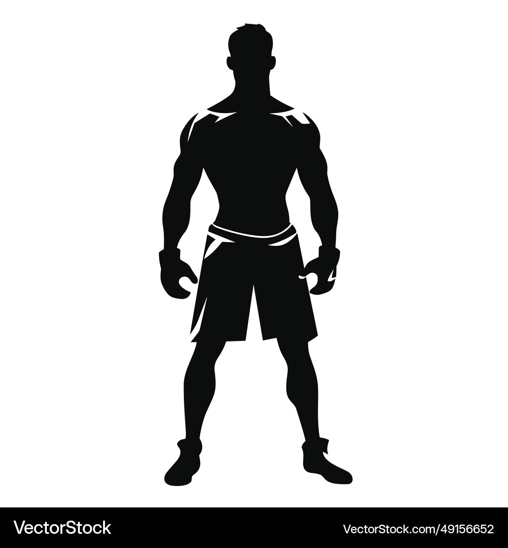 Mma fighter black icon on white background Vector Image
