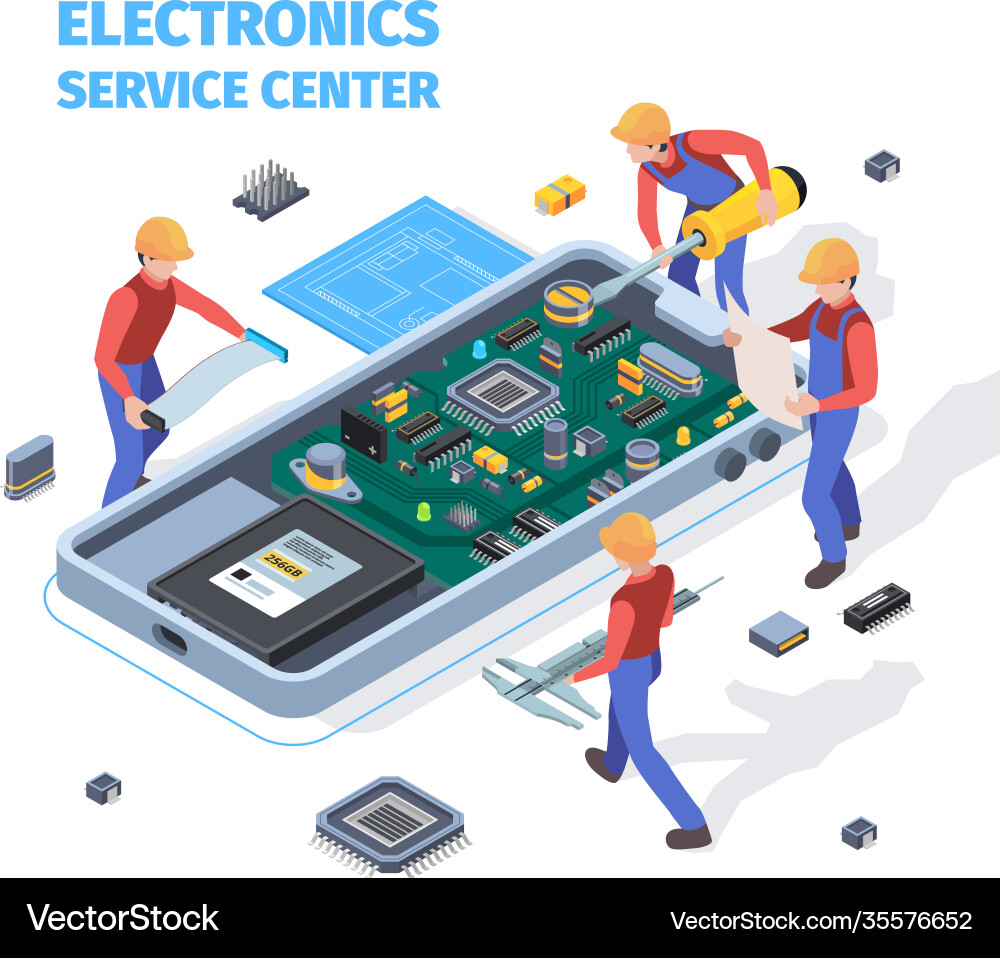 Repair service concept people making Royalty Free Vector