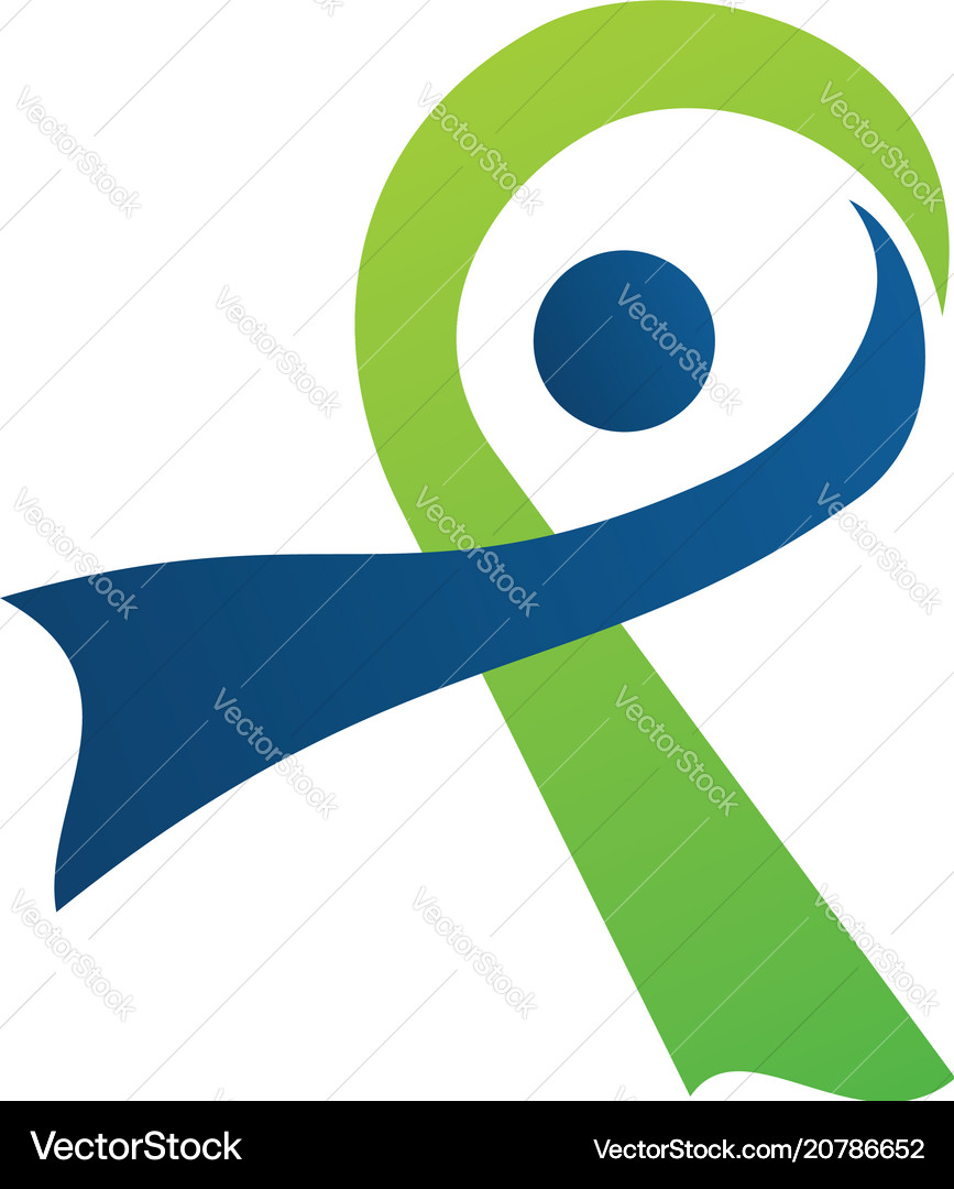 Ribbon healthy logo design template Royalty Free Vector
