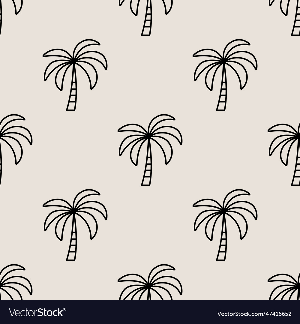 Seamless pattern with palm trees tree Royalty Free Vector