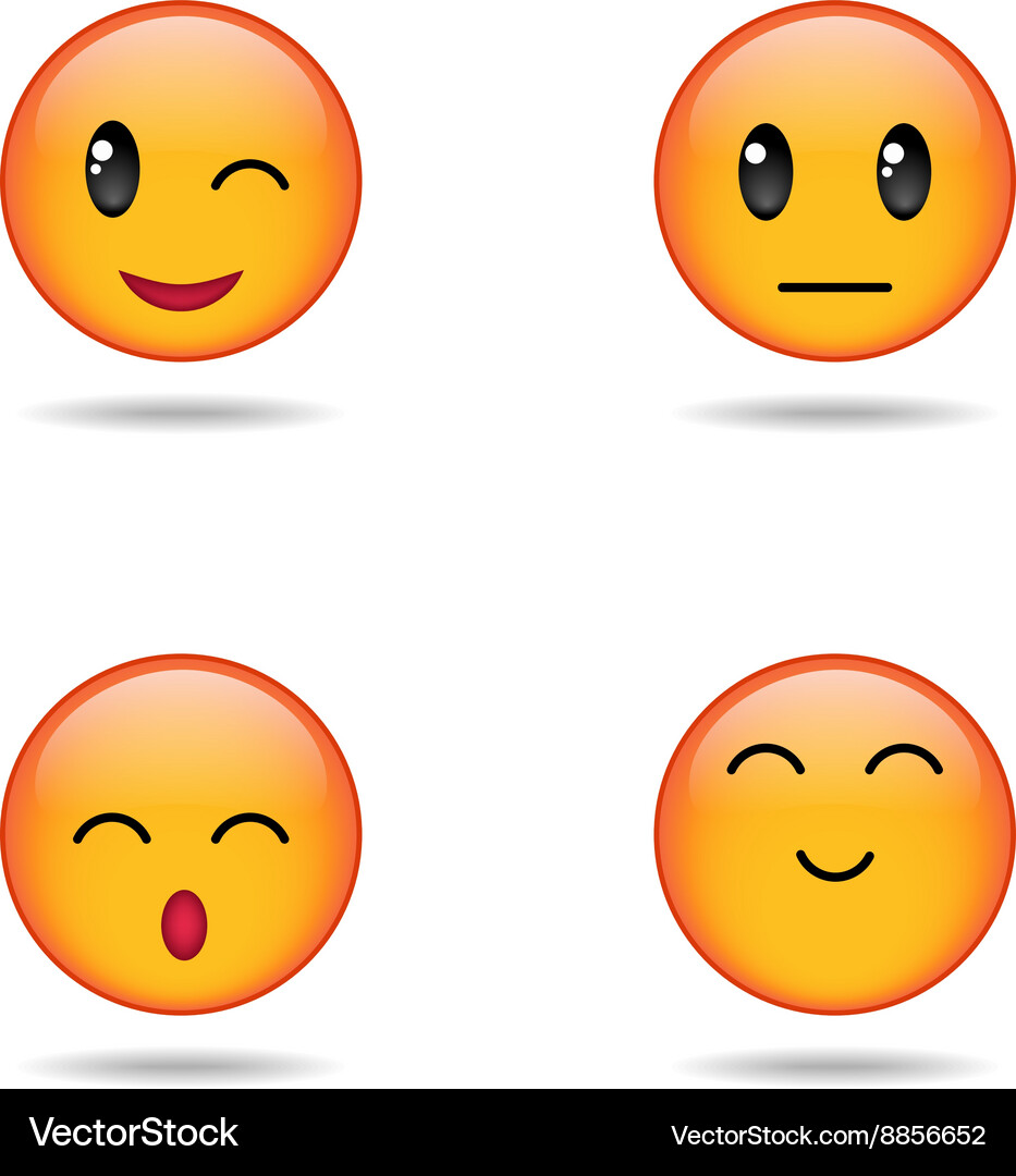 Set of emoji Royalty Free Vector Image - VectorStock