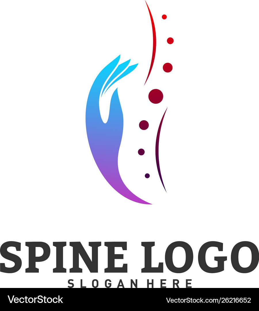 Spine care logo design concept chiropractic Vector Image