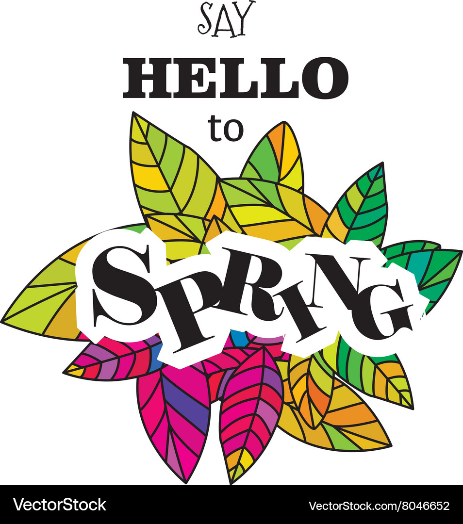 Spring hand drawn and doodles elements Royalty Free Vector