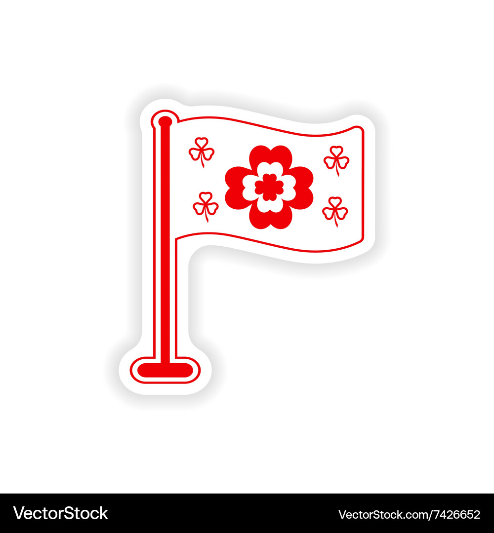 Stylish paper sticker on white background flag Vector Image