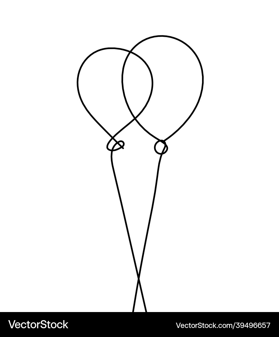 Abstract air balloon as line drawing on white Vector Image