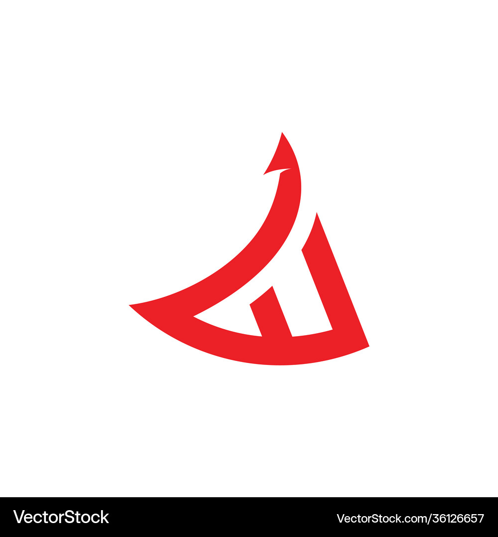 Abstract curves bar chart geometric arrow logo Vector Image