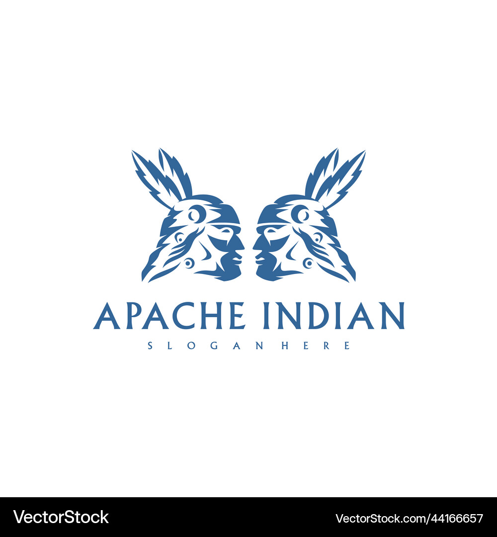 American indian logo emblem design Royalty Free Vector Image