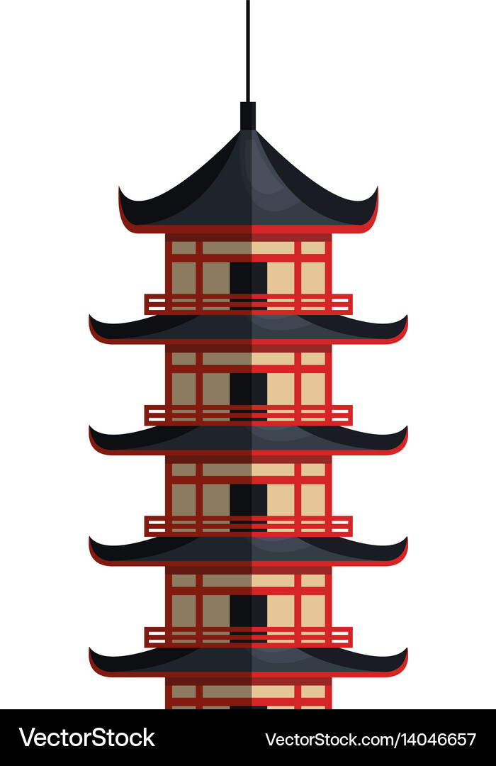 Castle japanese building icon Royalty Free Vector Image