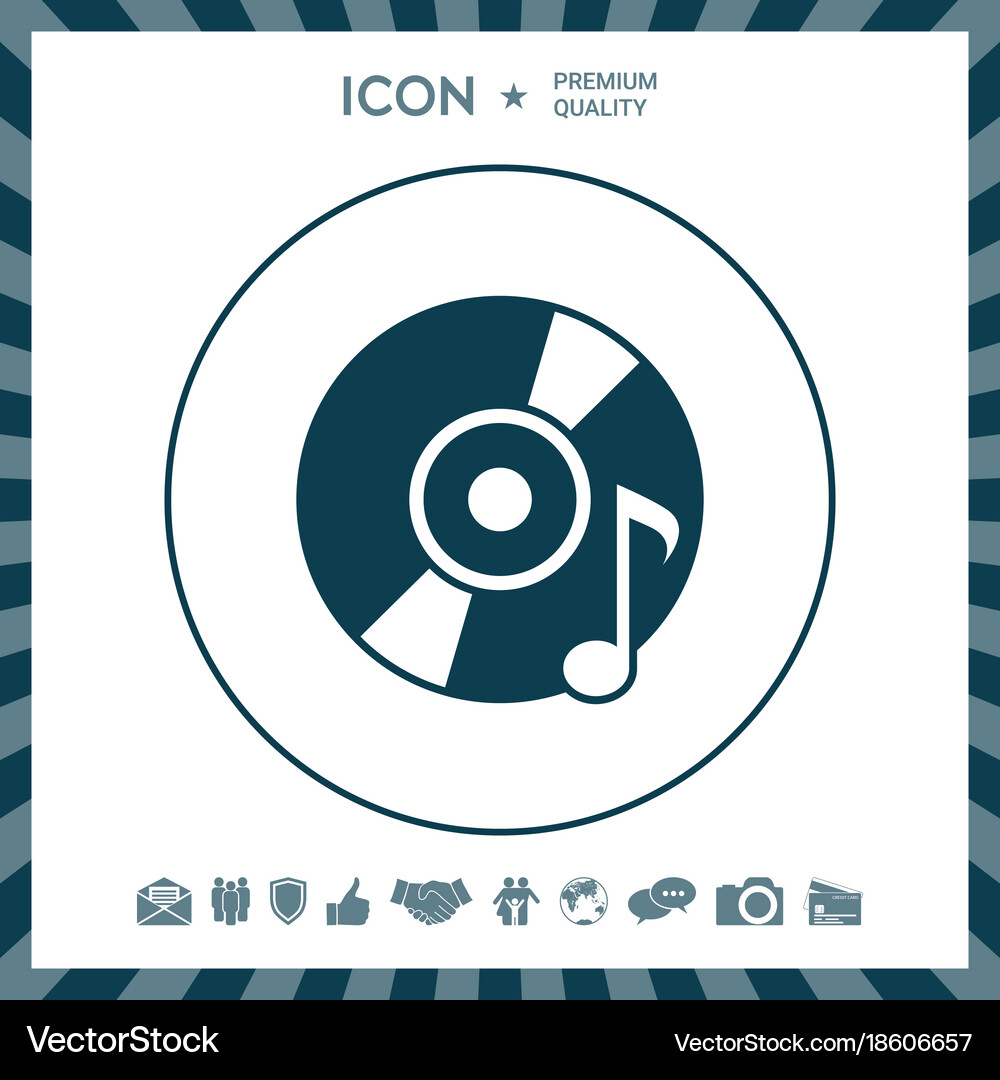 Cd dvd with music symbol Royalty Free Vector Image