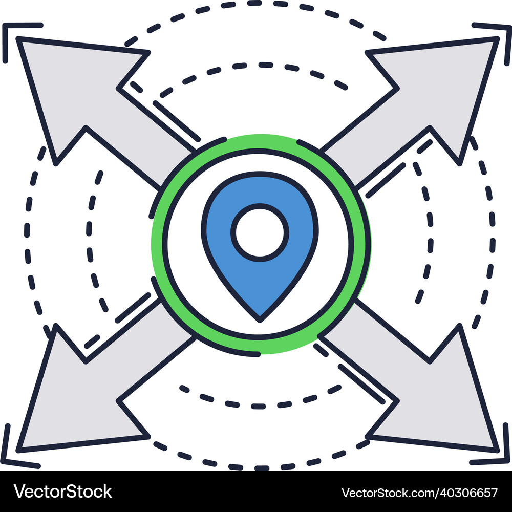Direction arrow icon way pointing pictograph Vector Image