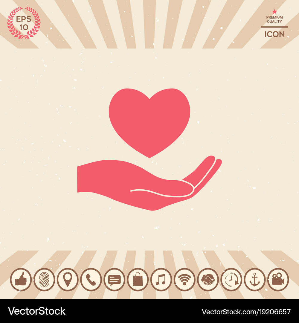 Hand holding heart symbol Royalty Free Vector Image
