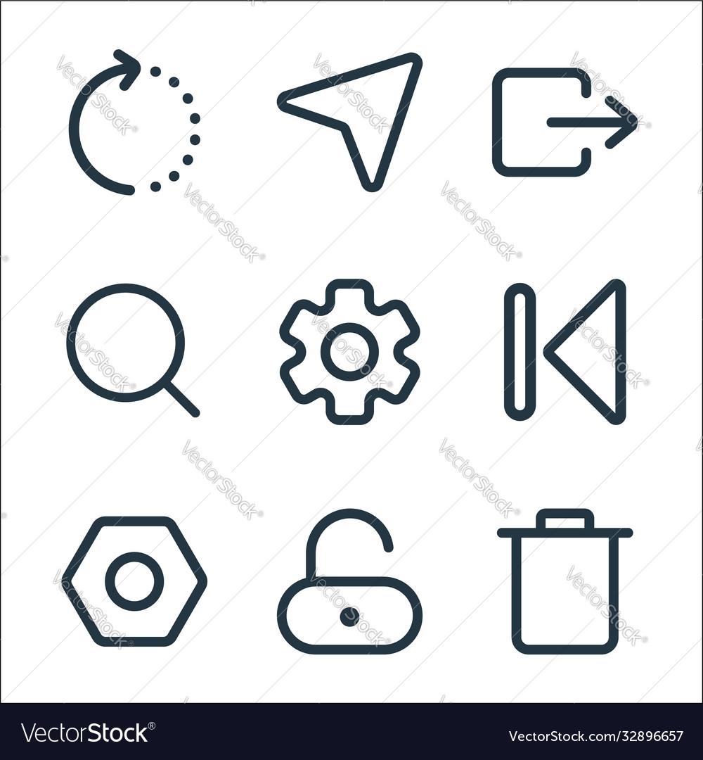 Interface line icons linear set quality line set Vector Image