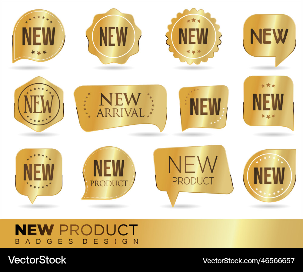 New arrival badge and tags in flat design style Vector Image