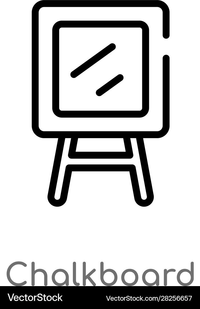 Outline chalkboard icon isolated black simple Vector Image