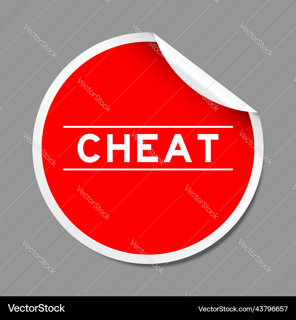 Red color peel sticker label with word cheat Vector Image