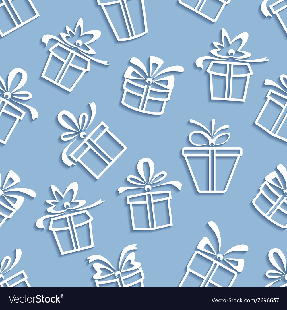 Seamless pattern gift boxes with a shadow Vector Image
