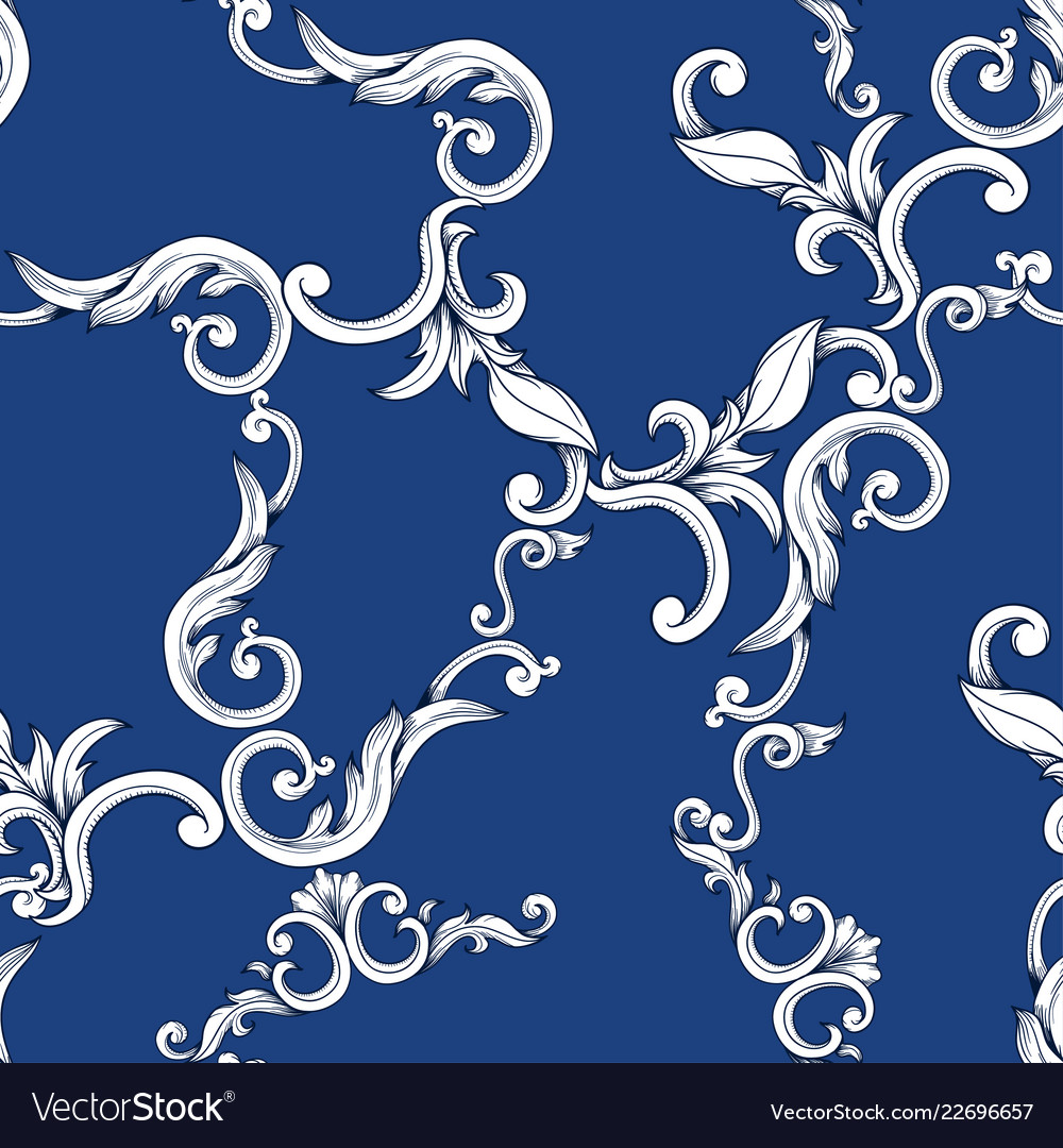 Seamless pattern with baroque elements Royalty Free Vector
