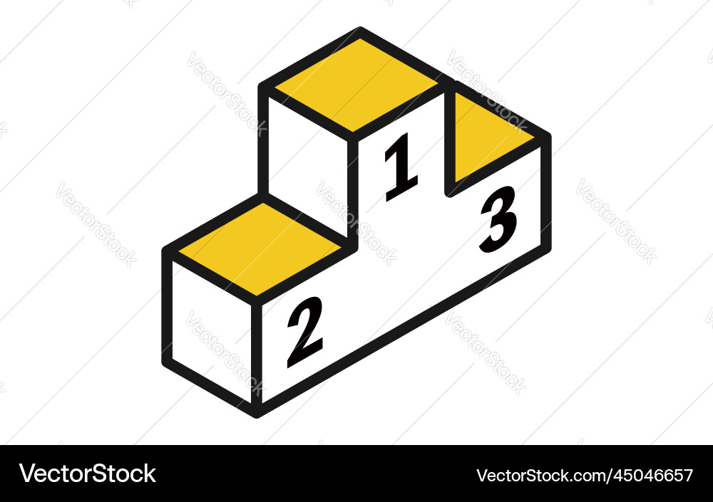 Simple isometric of podium image ranking Vector Image