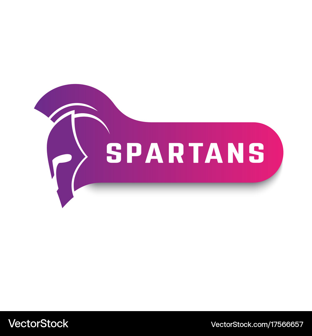 Spartans logo with warrior helmet on white Vector Image