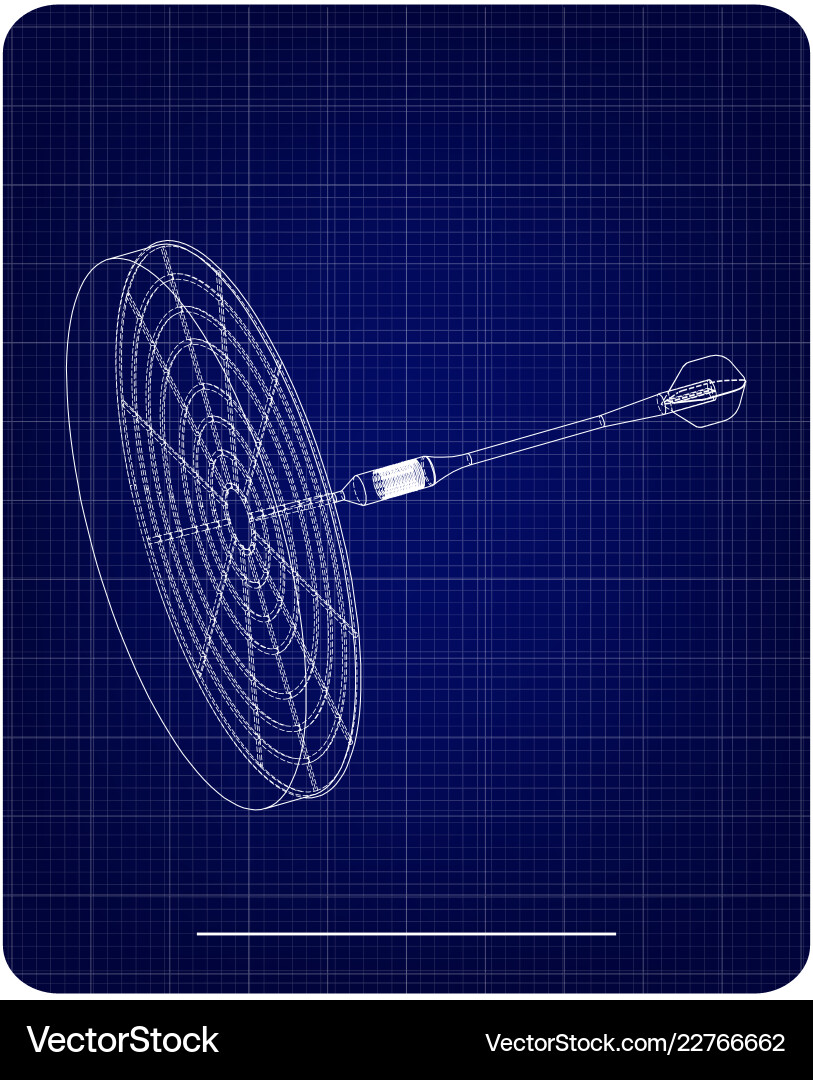 3d model of darts on a blue Royalty Free Vector Image