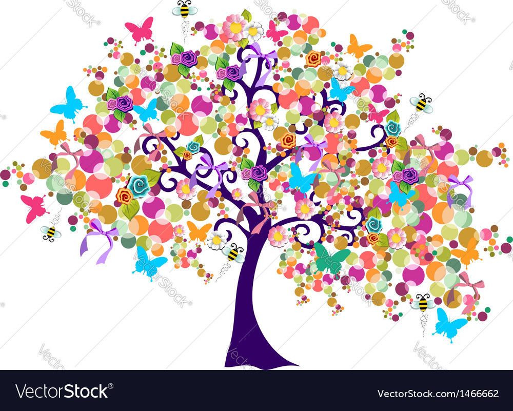 Abstract spring time tree Royalty Free Vector Image