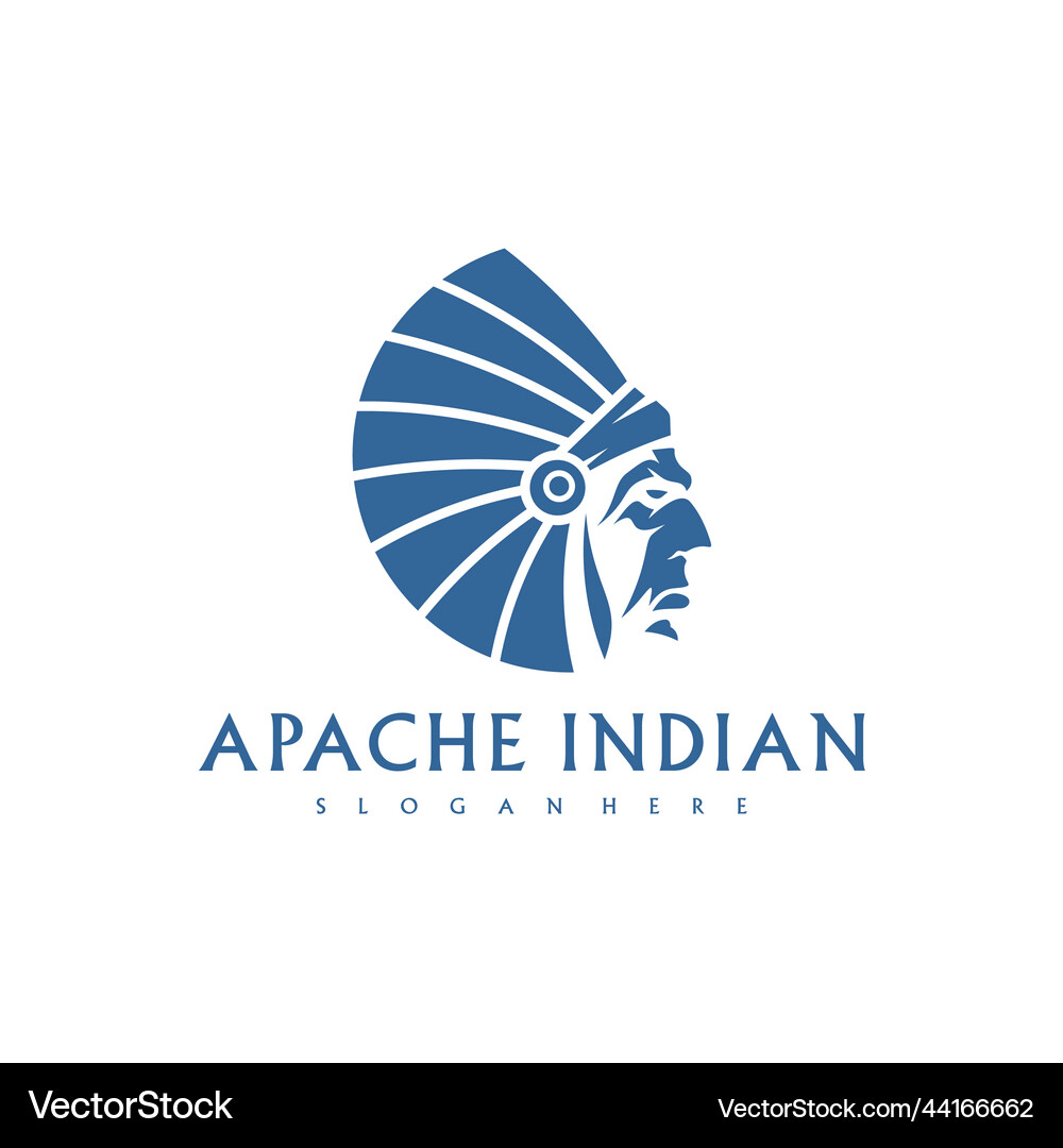 American indian logo emblem design Royalty Free Vector Image