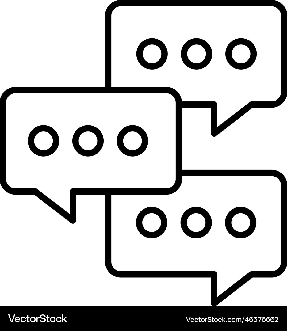 Business dialog outline icon style illu Royalty Free Vector