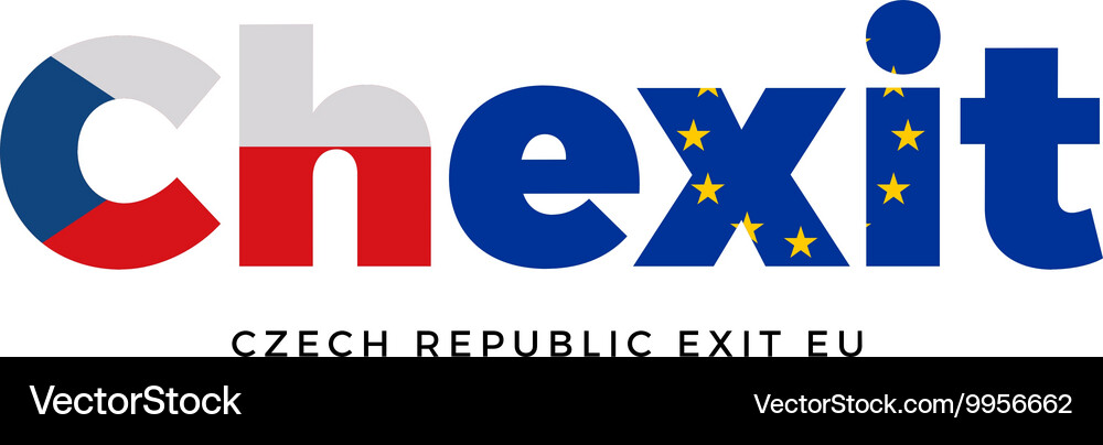 Chexit - czech republic exit from european union Vector Image