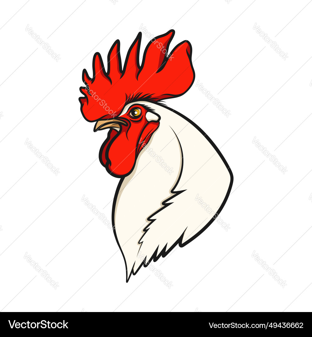 Color with head rooster or cock Royalty Free Vector Image