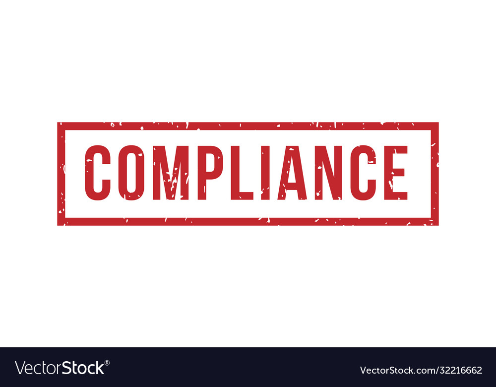 Compliance rubber red stamp square grunge red Vector Image