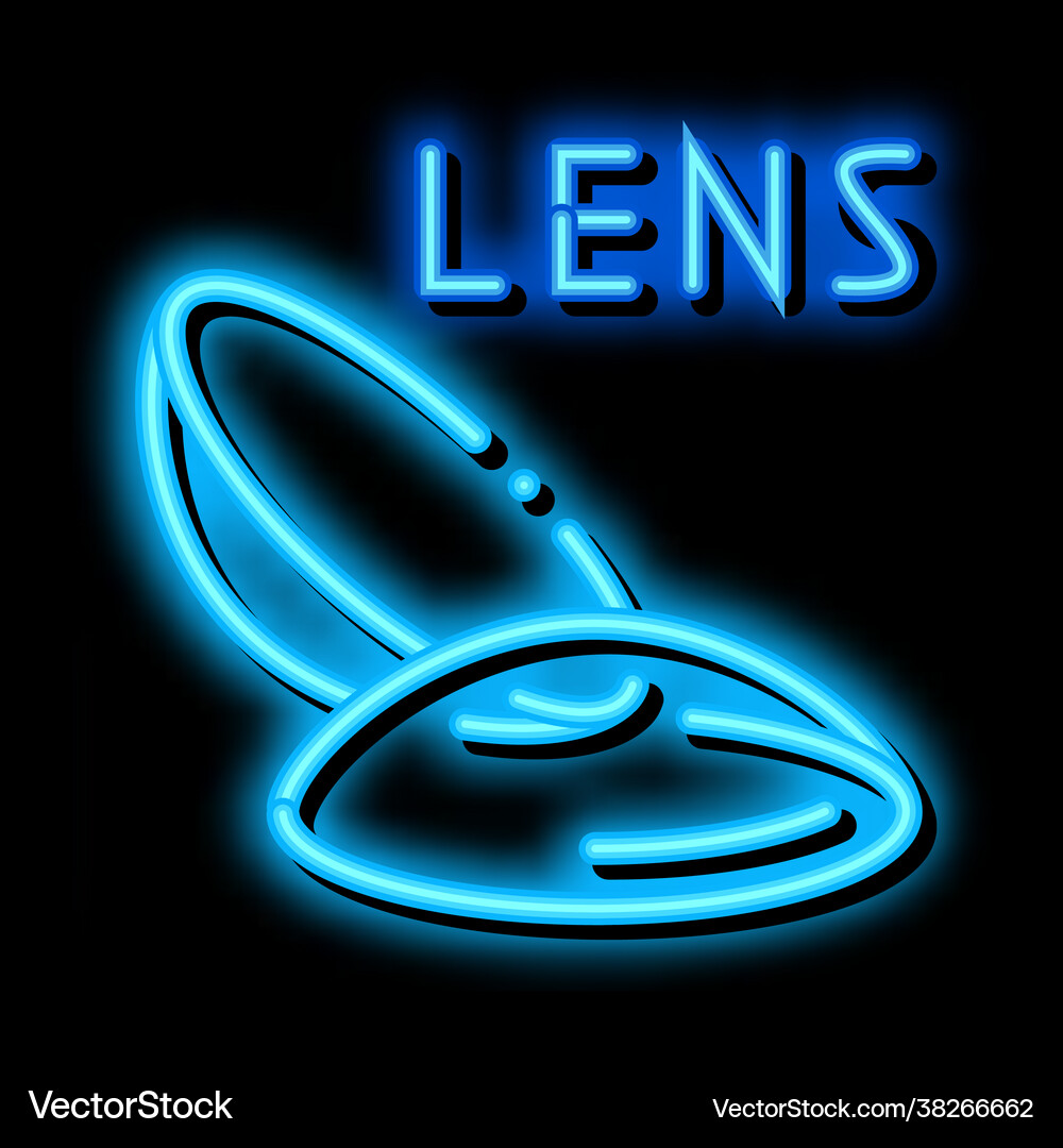Contact lenses neon glow icon Royalty Free Vector Image