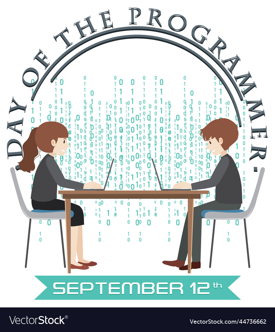 Day of the programmer poster Royalty Free Vector Image
