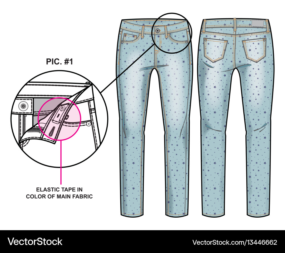 Front and back sides of pants Royalty Free Vector Image