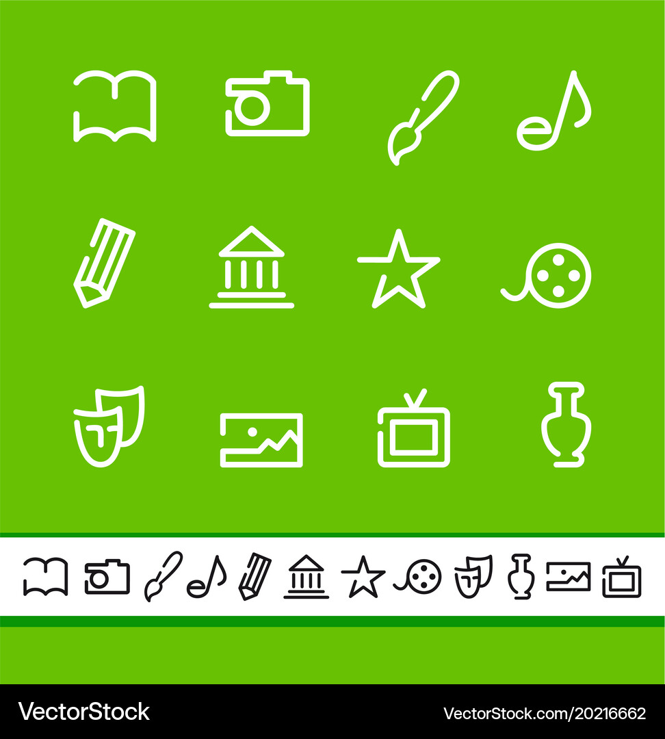 Icons of arts Royalty Free Vector Image - VectorStock
