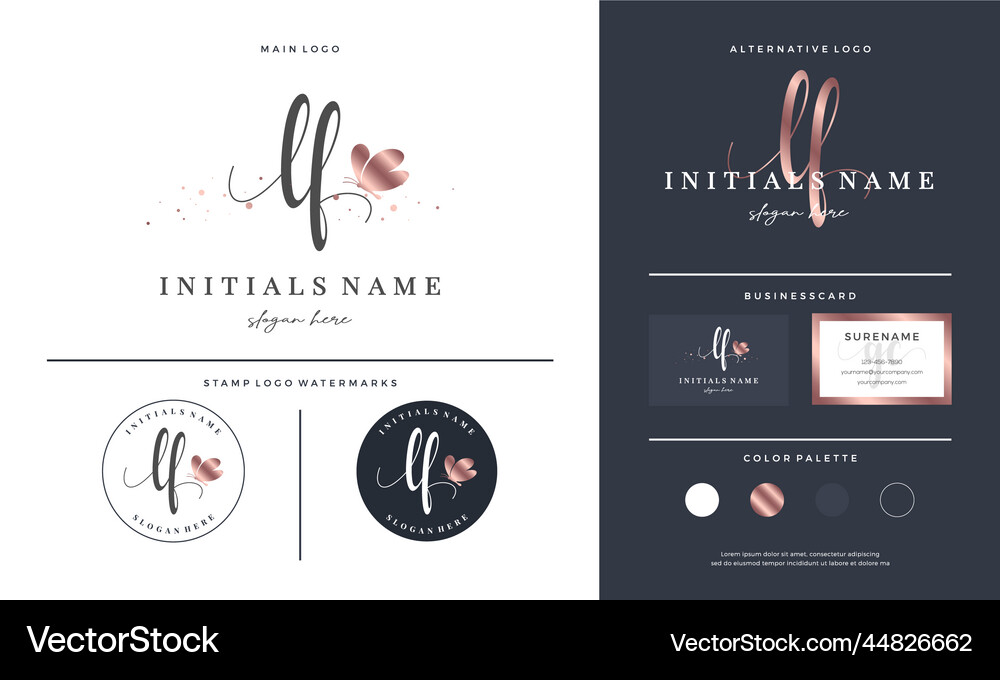 Initial letter lf l f handwriting logo design – Royalty-Free Vector ...