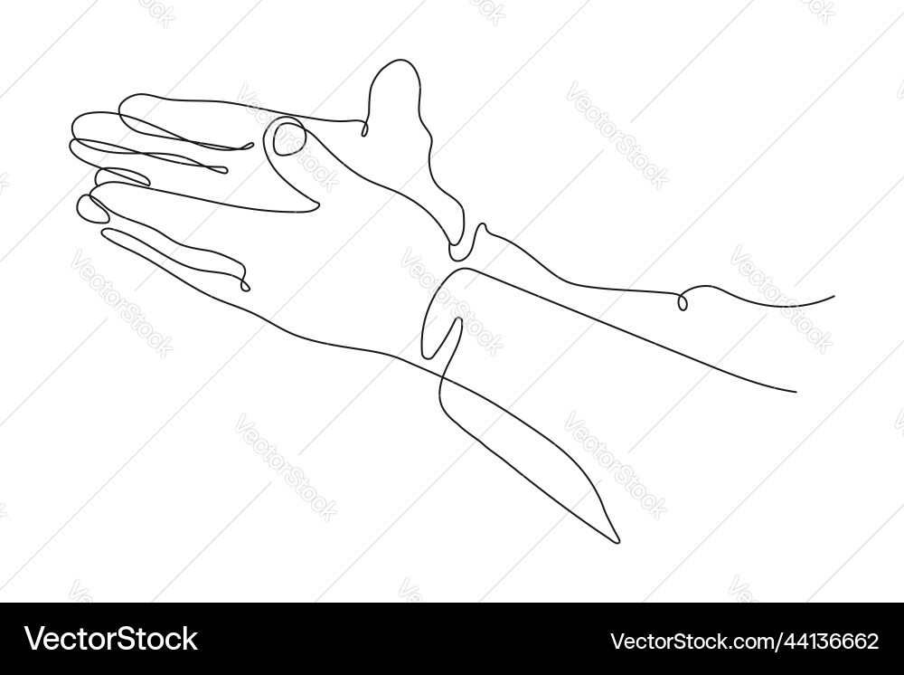 Line art of hands Royalty Free Vector Image - VectorStock