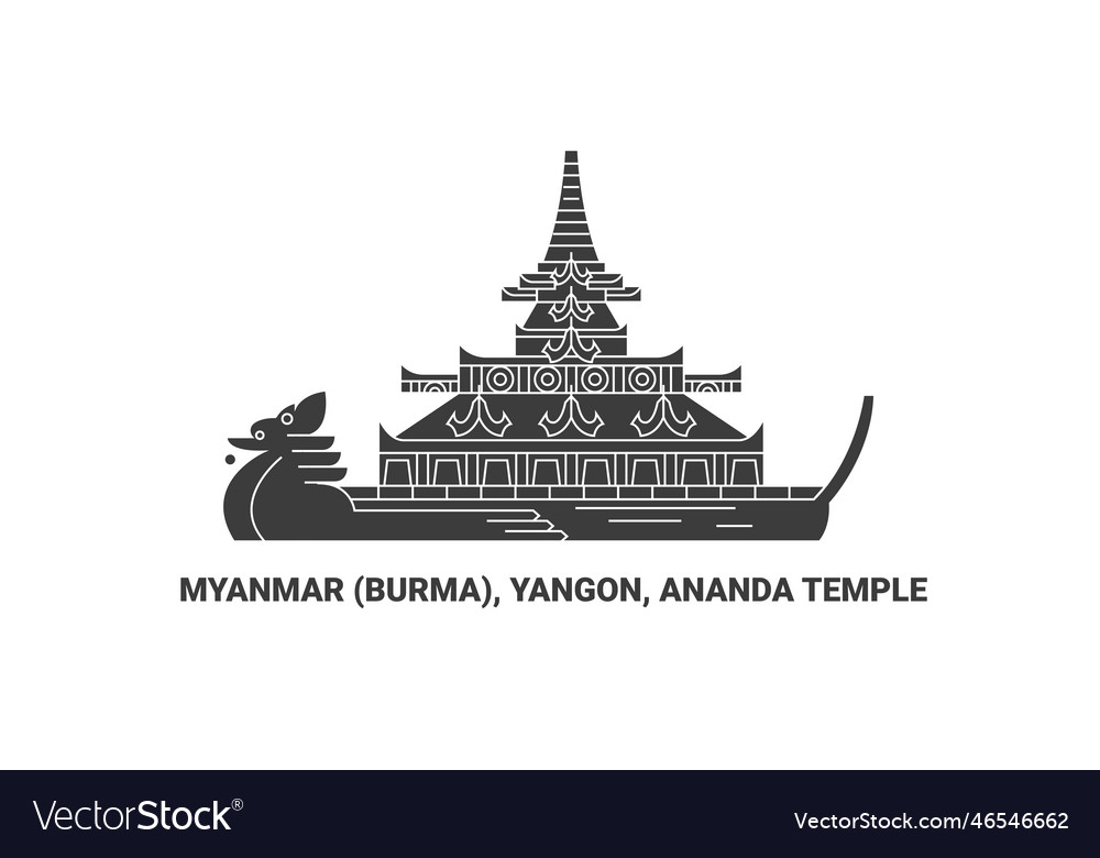 Myanmar burma yangon ananda temple travel Vector Image