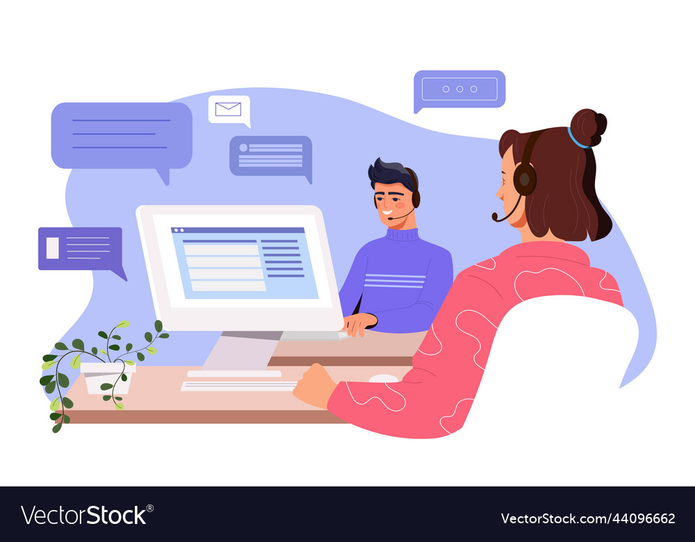Operator at work Royalty Free Vector Image - VectorStock